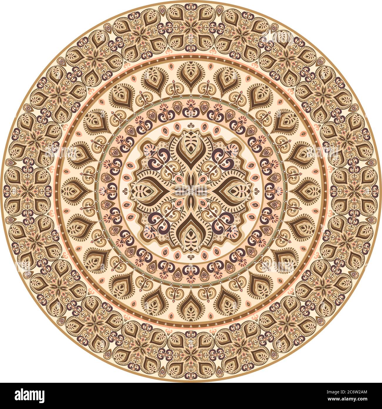 Vector ornament vintage ethnic round illustration Stock Vector Image ...