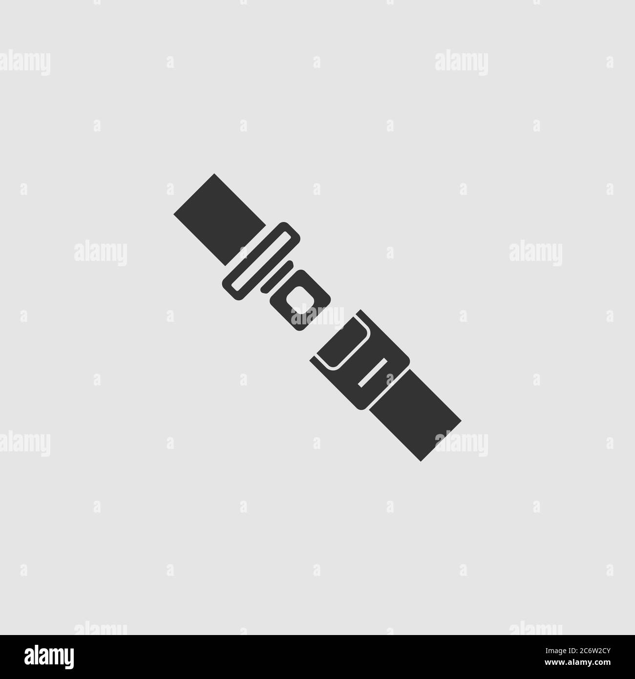Safety belt icon flat. Black pictogram on grey background. Vector ...
