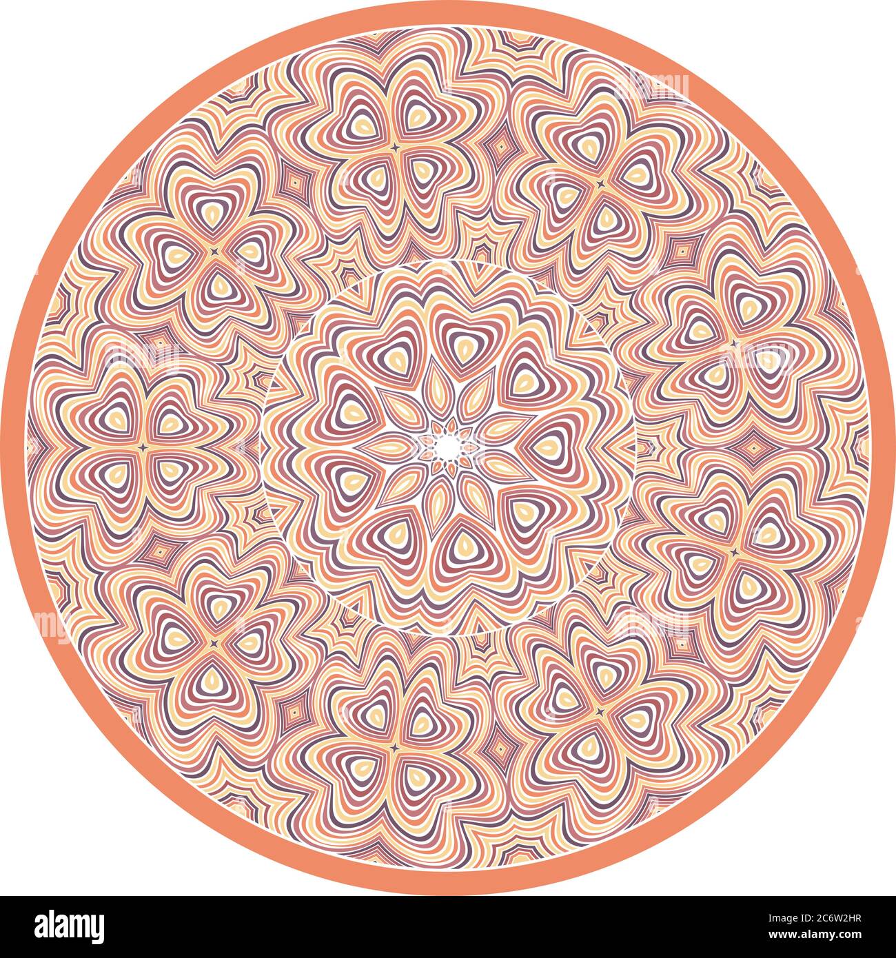 Vector ornament vintage ethnic round illustration Stock Vector Image ...