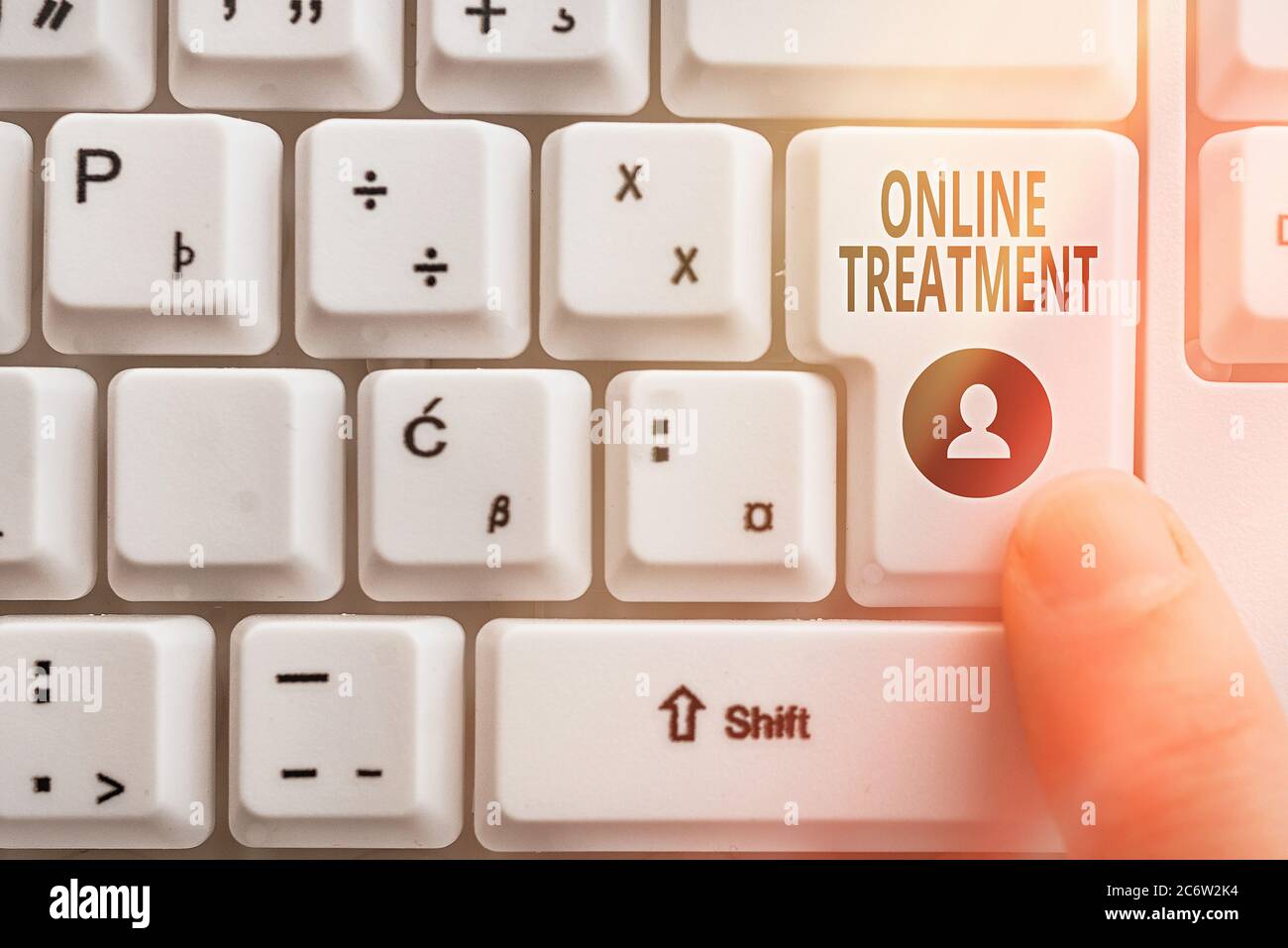 Word writing text Online Treatment. Business photo showcasing providing ...