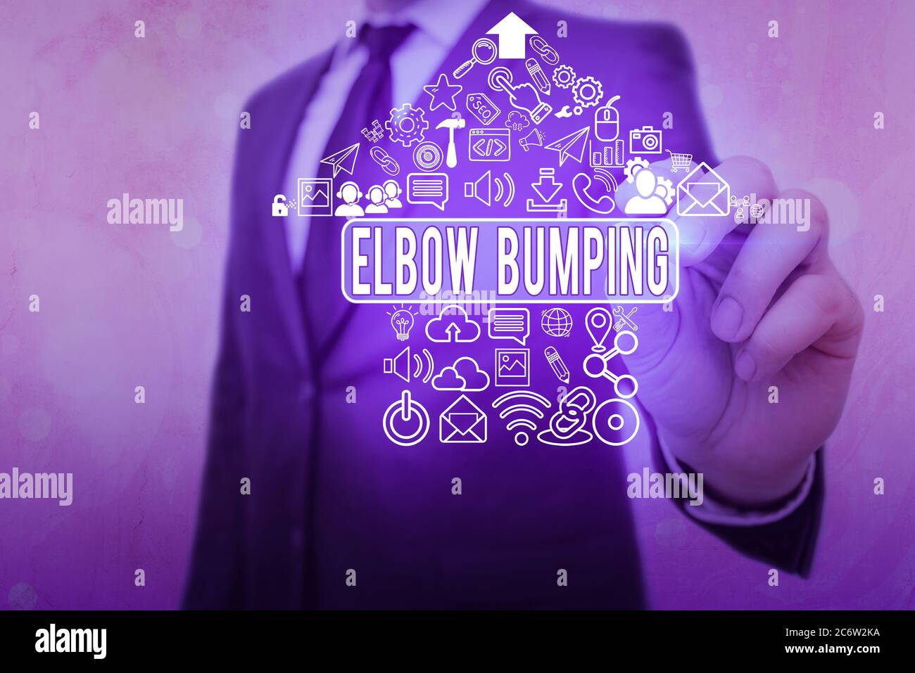 Word writing text Elbow Bumping. Business photo showcasing newlytrended ...