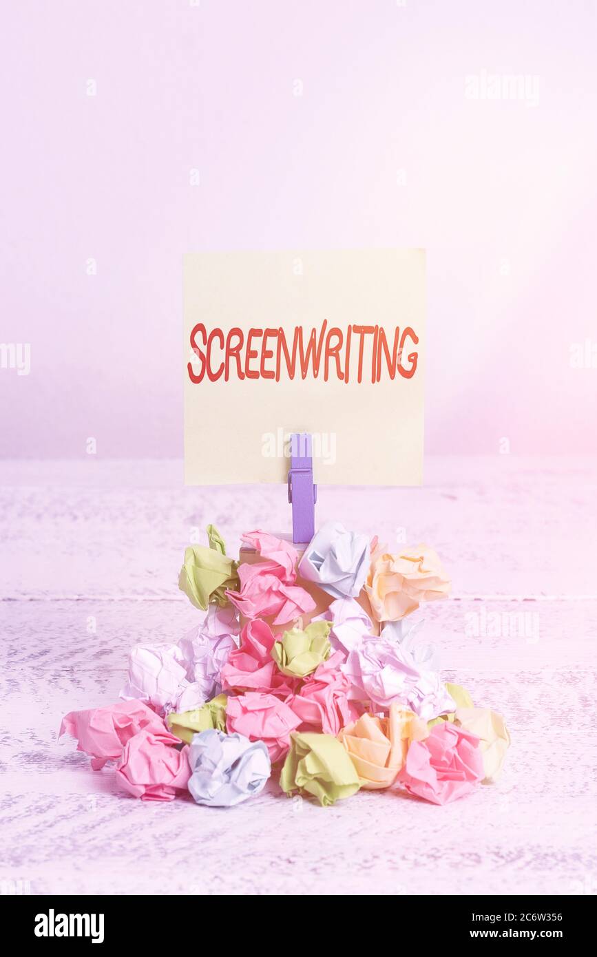 Word writing text Screenwriting. Business photo showcasing the art and ...
