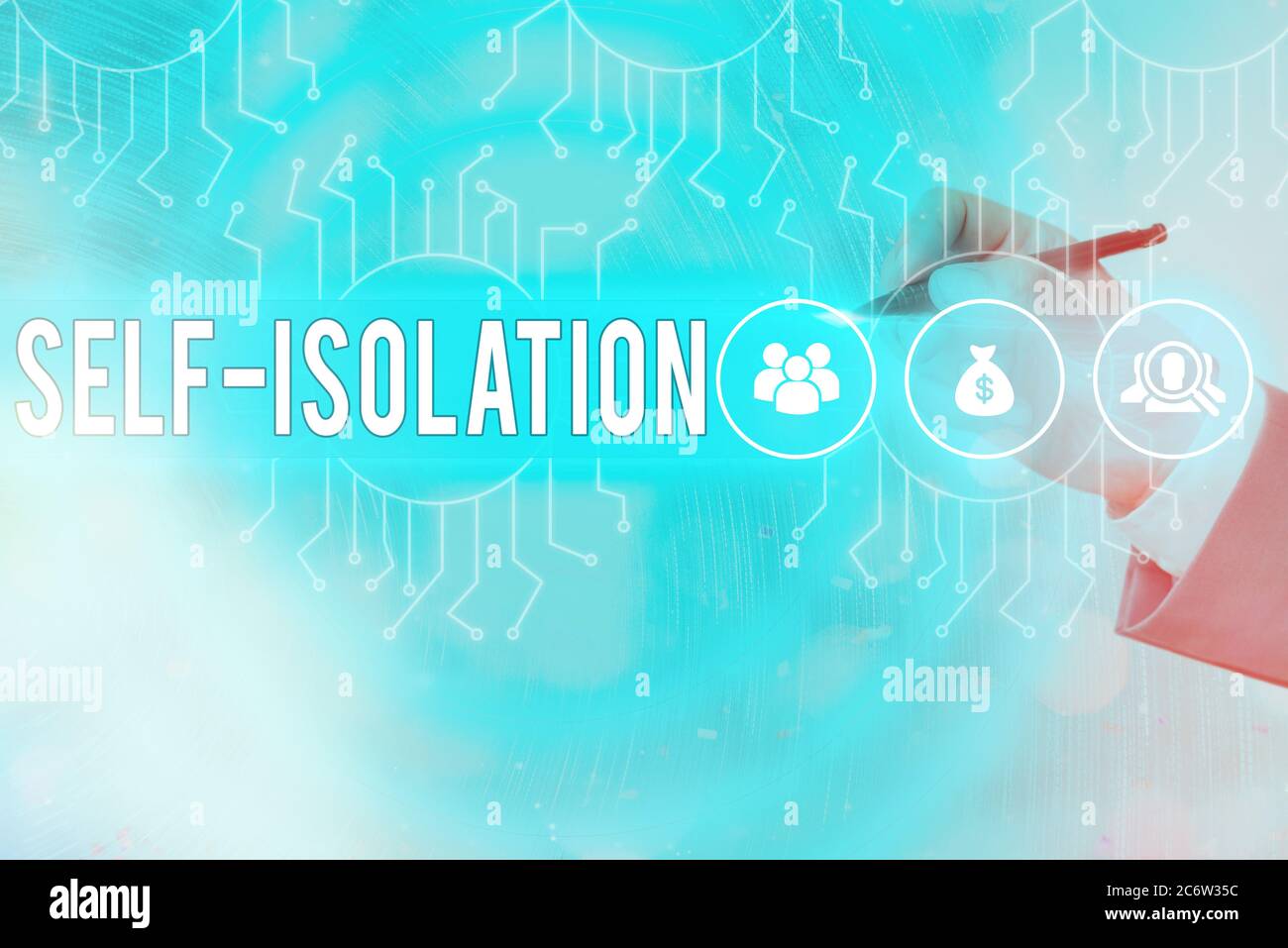 Conceptual hand writing showing Self Isolation. Concept meaning ...