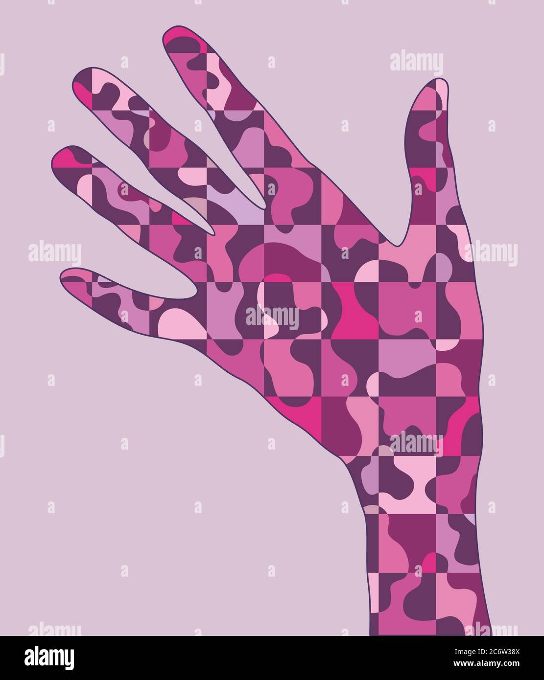 Illustration of hand with checkered pattern inside Stock Vector Image ...