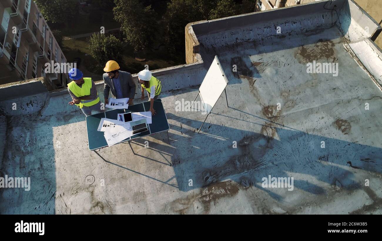 Picture of construction engineer working on building site Stock Photo ...