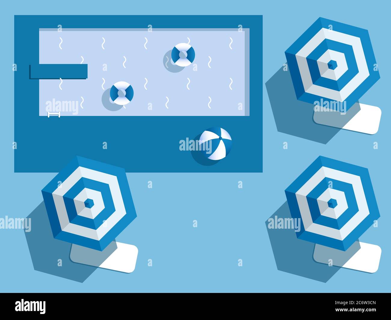 Blue inflatable mattress swimming Stock Vector Images - Alamy