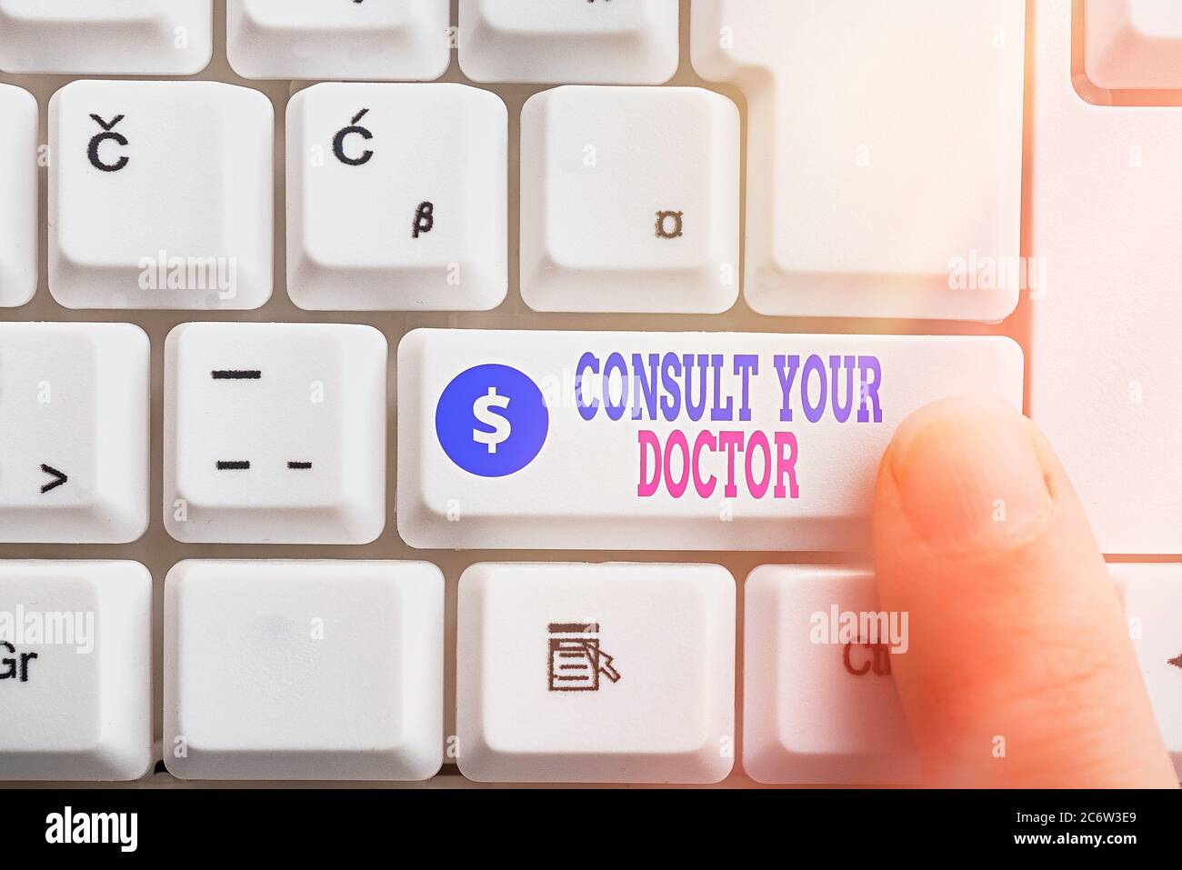 Writing note showing Consult Your Doctor. Business concept for ask ...