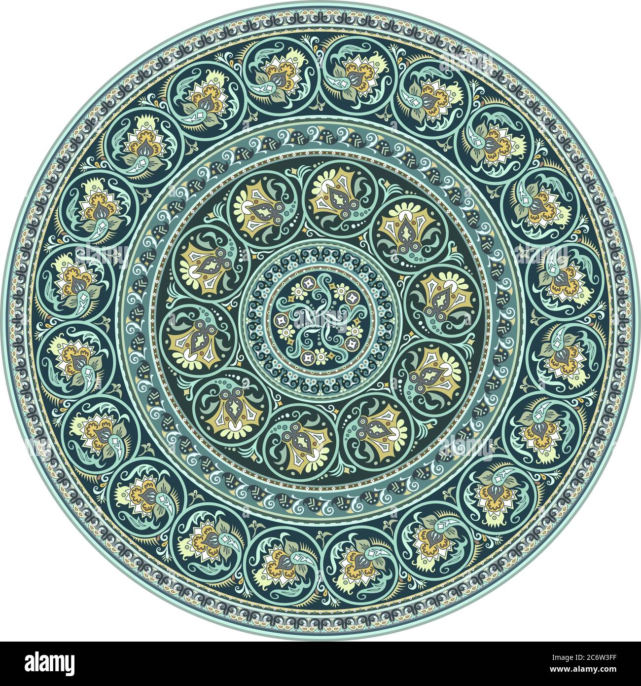 Vector ornament vintage ethnic round illustration Stock Vector Image ...