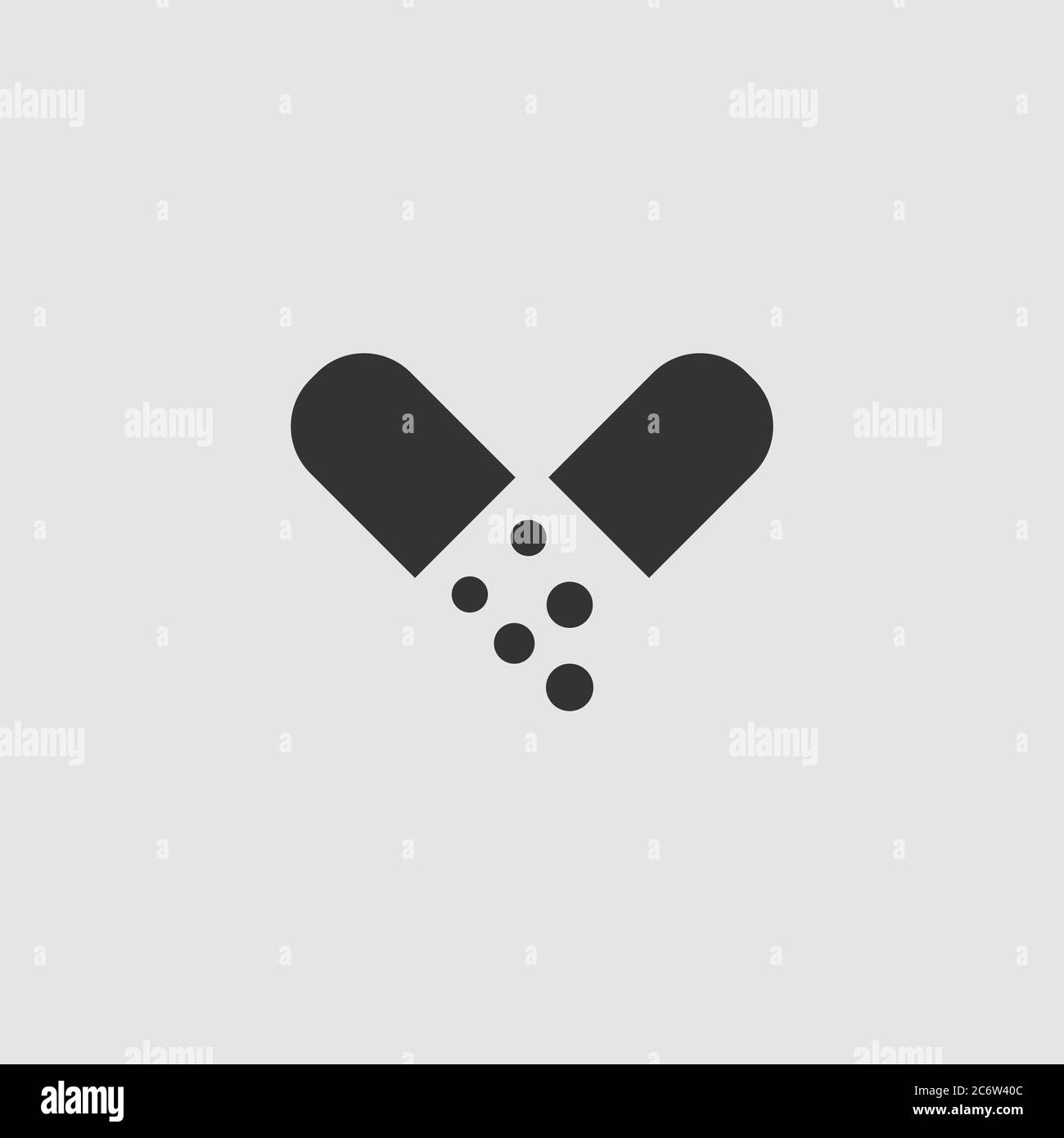 Drugs icon flat. Black pictogram on grey background. Vector ...