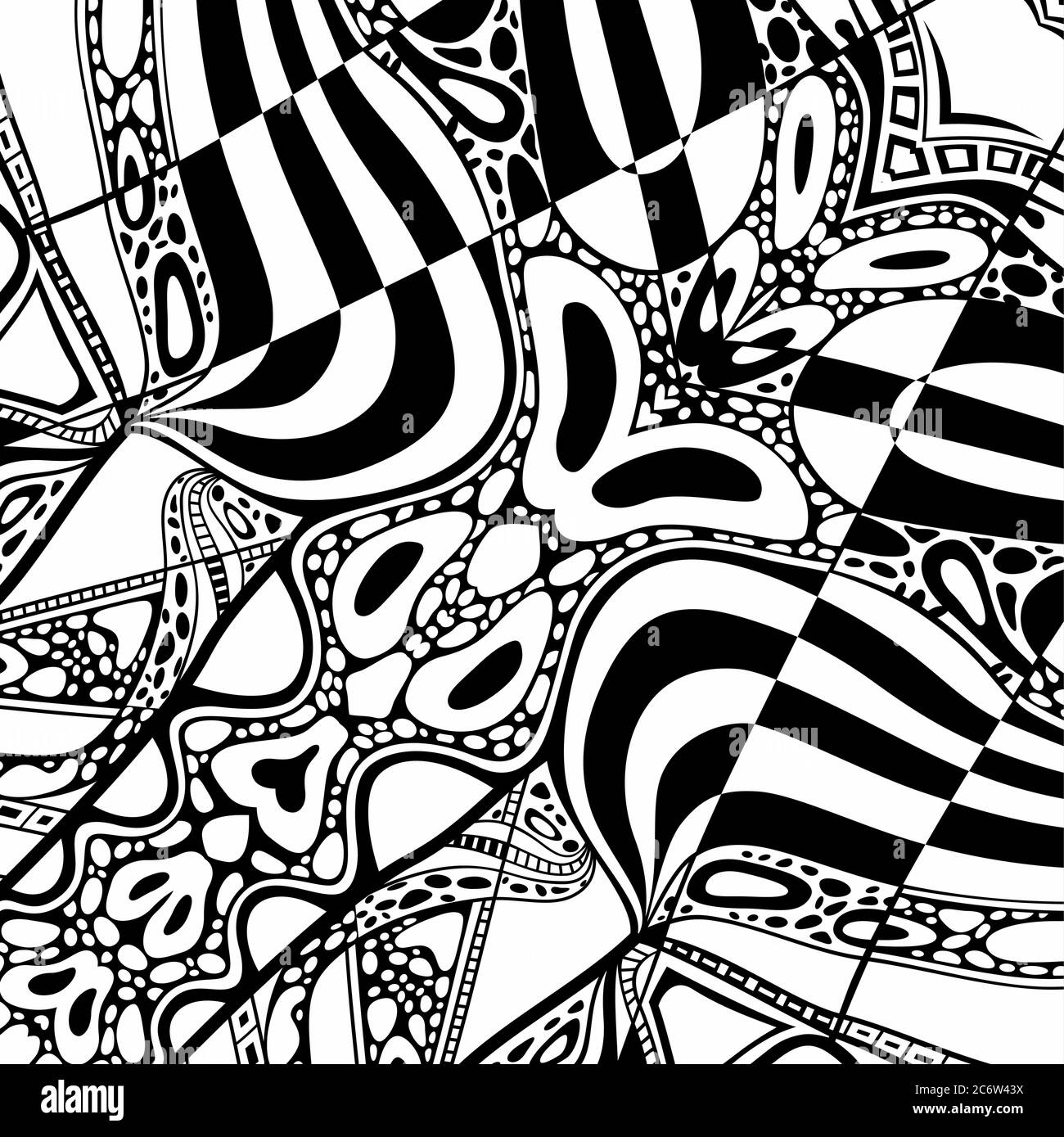 Vector modern cartoon hand drawn pattern Stock Vector Image & Art - Alamy