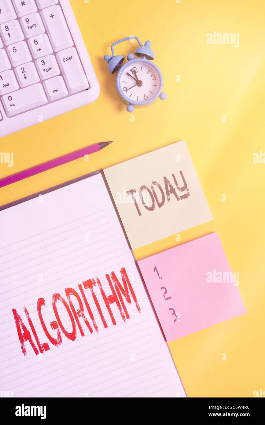 Handwriting text writing Algorithm. Conceptual photo a method or set of rules for calculations ...