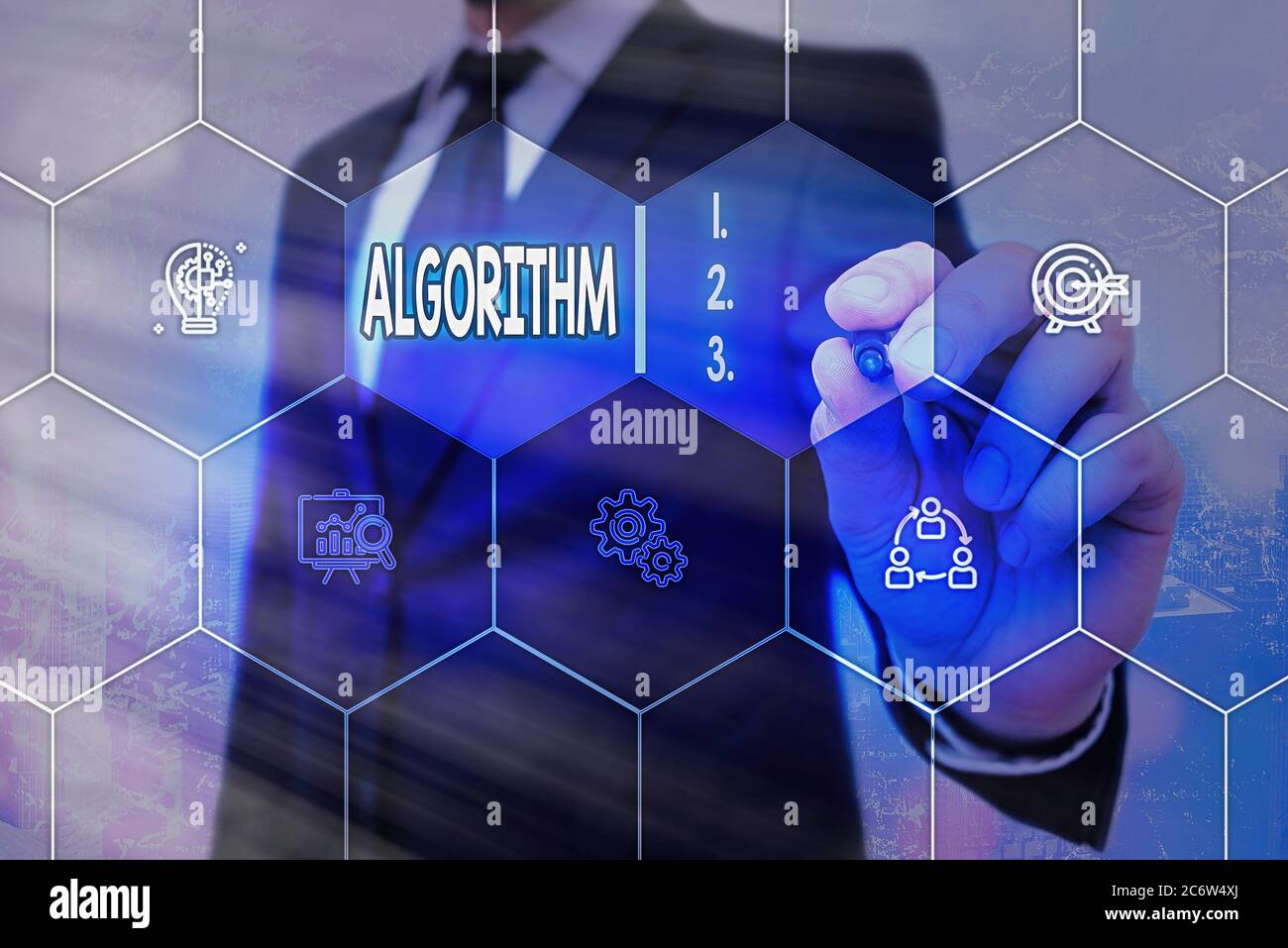 Conceptual hand writing showing Algorithm. Concept meaning a method or ...