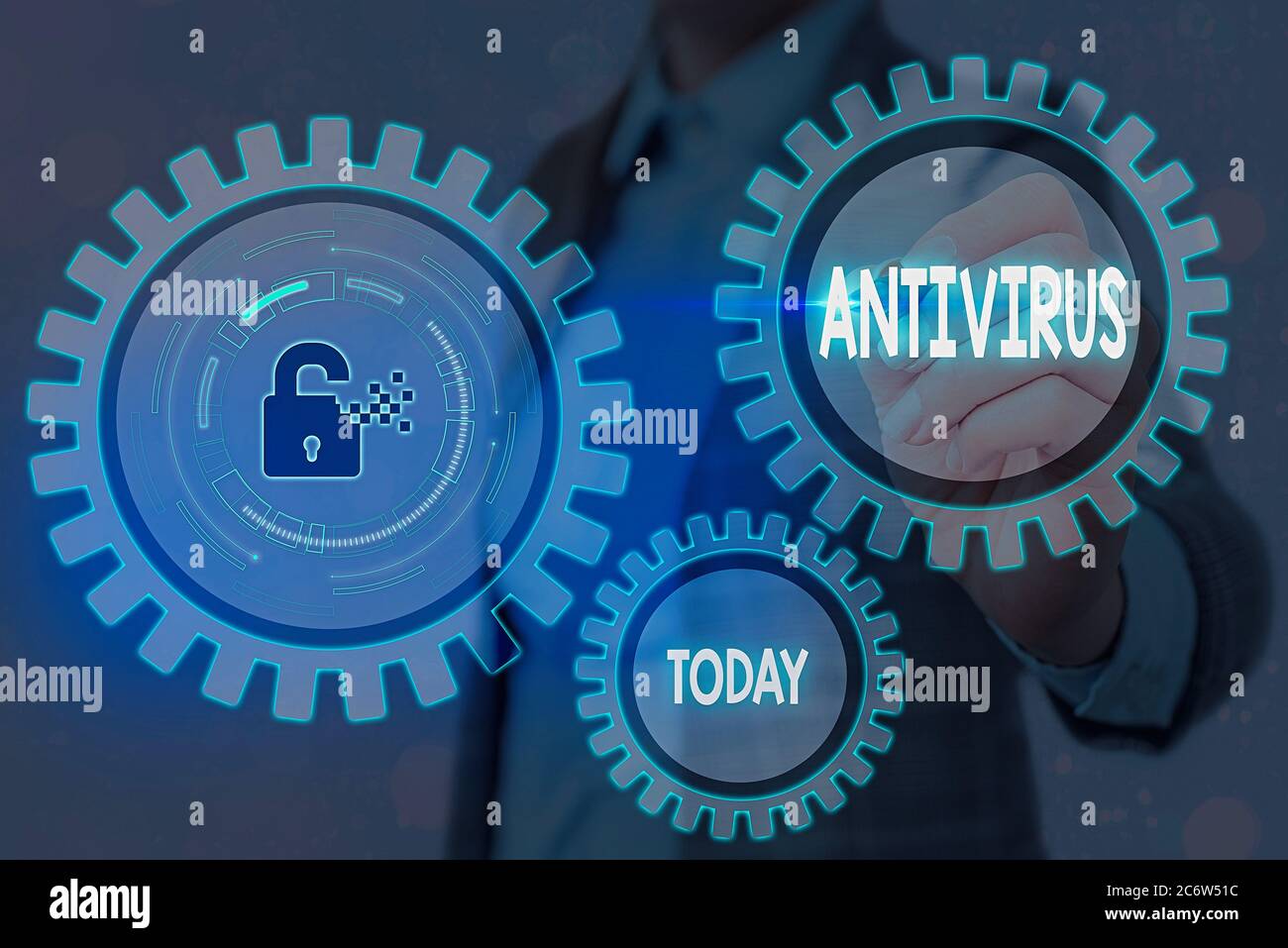 Writing note showing Antivirus. Business concept for suitable for the ...