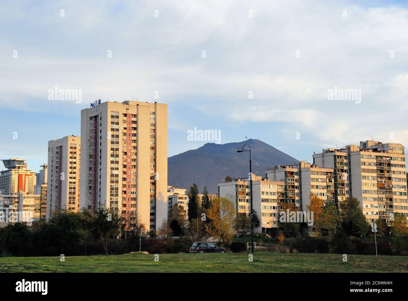 Bosnia and Herzegovina, New buildings on the outskirts of Sarajevo ...