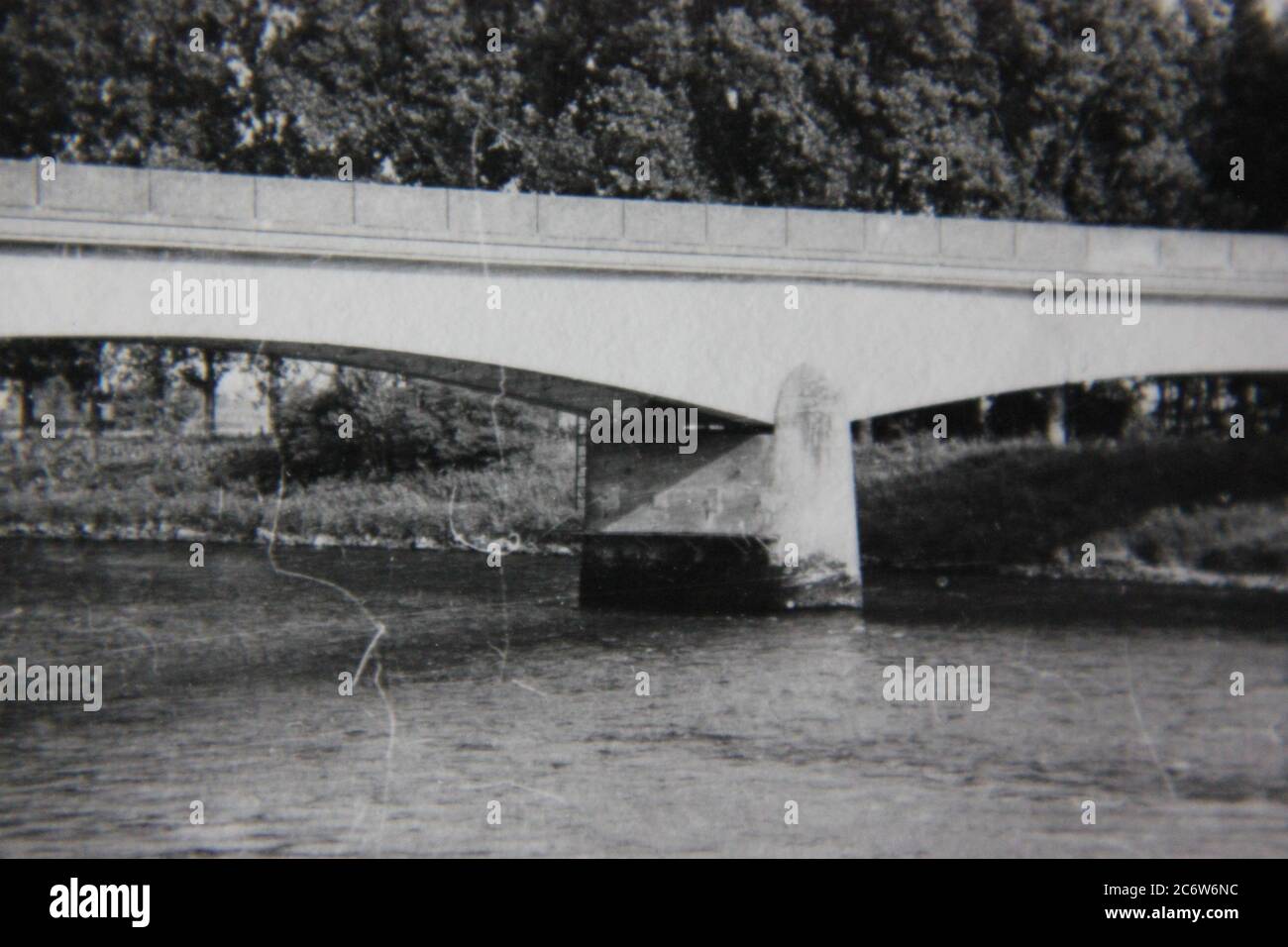 Fine 70s vintage black and white lifestyle photography of a bridge over ...