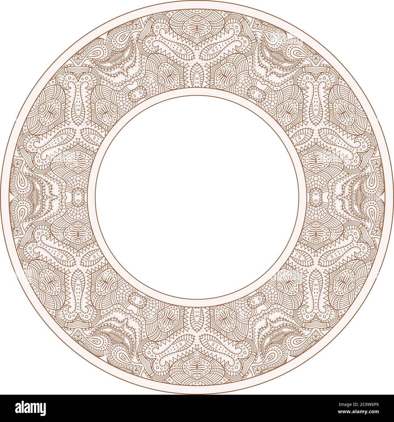 Vector ornamental vintage ethnic round frame Stock Vector Image & Art ...