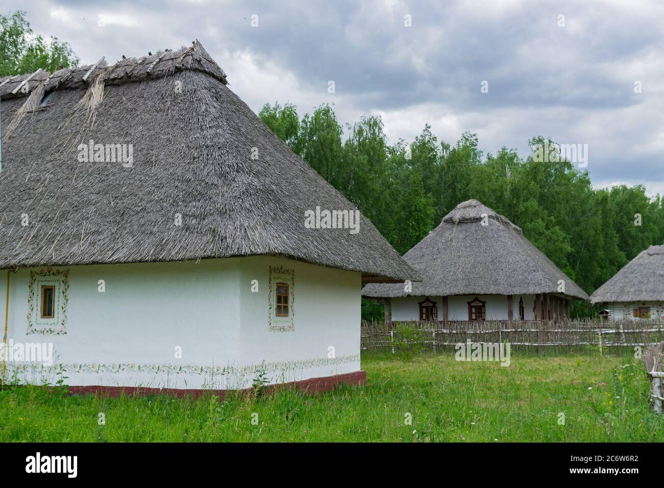 Traditional ukrainian rural house with the straw roofs, Ukrainian ...
