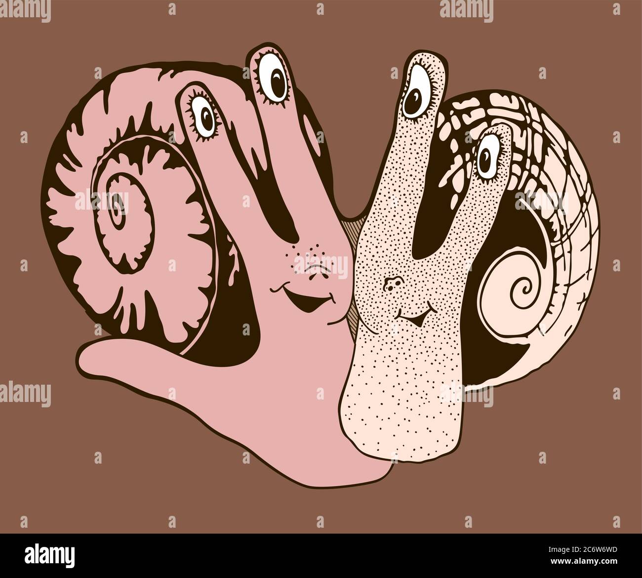 Illustration of hand with stylized snails inside Stock Vector Image ...