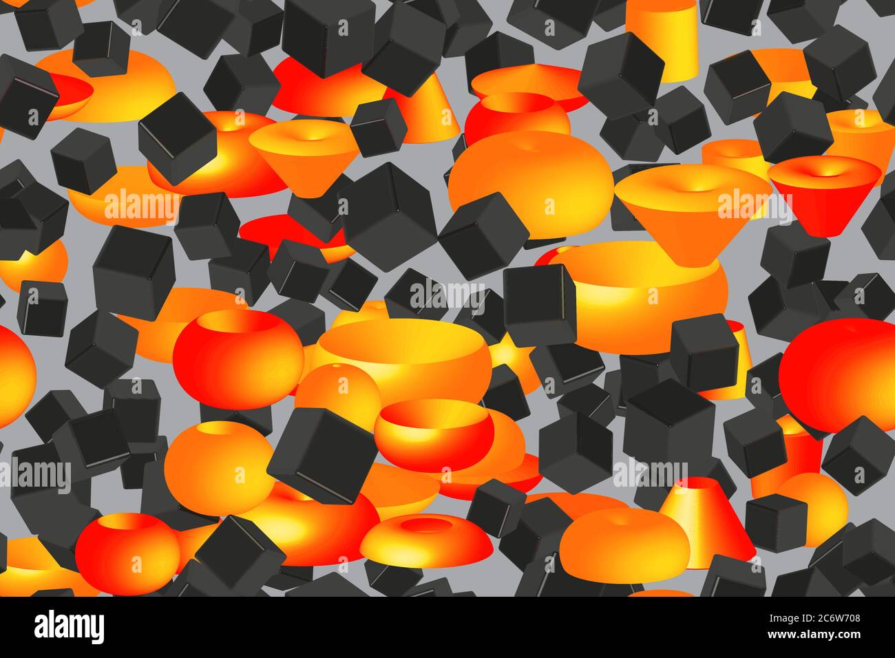 Abstract Color Volume Shapes 3D Seamless Illustration Pattern Stock ...