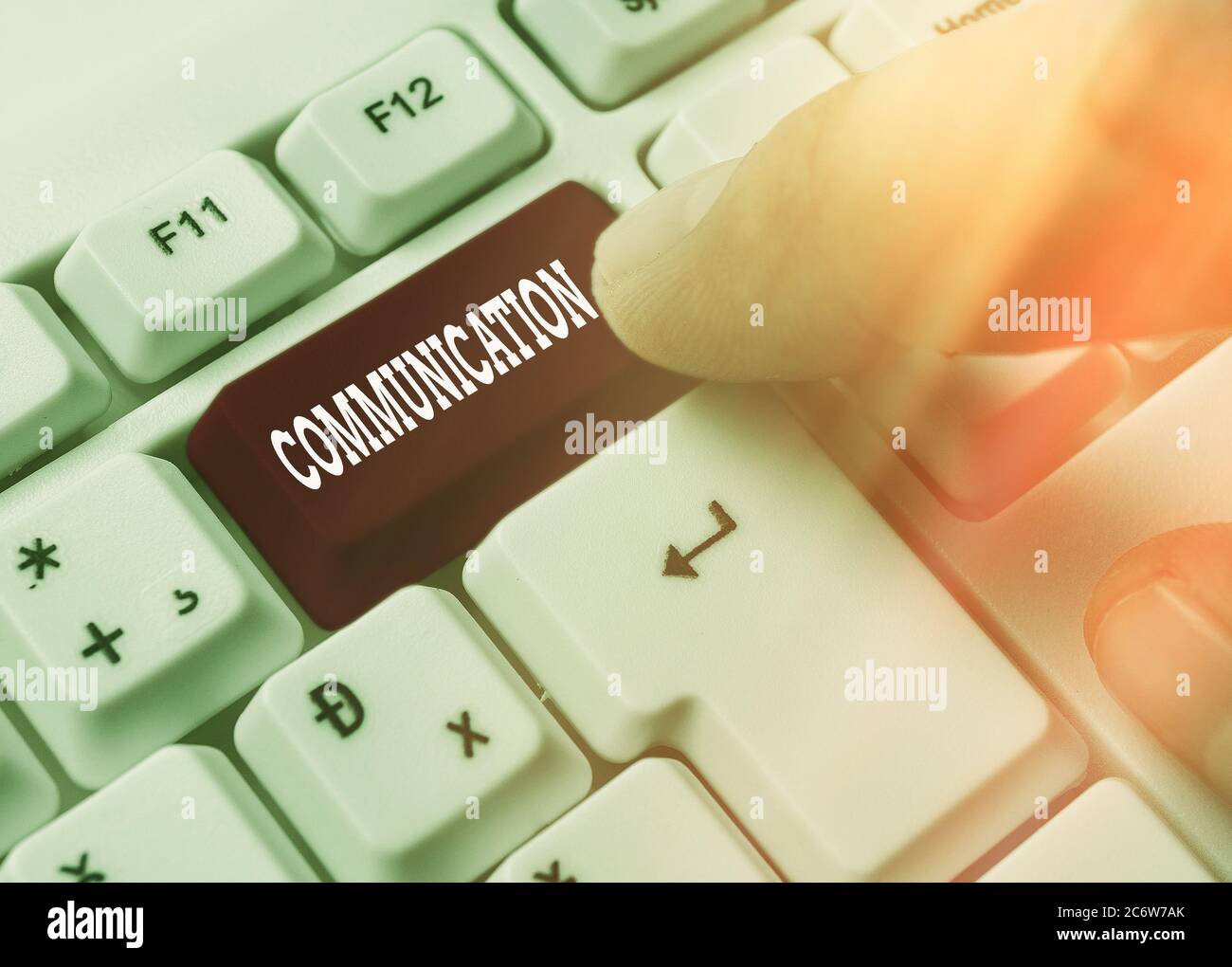 Writing note showing Communication. Business concept for a system ...