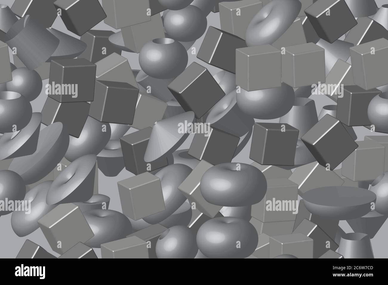 Abstract Volume Shapes and Cubes 3D Seamless Illustration Stock Vector ...