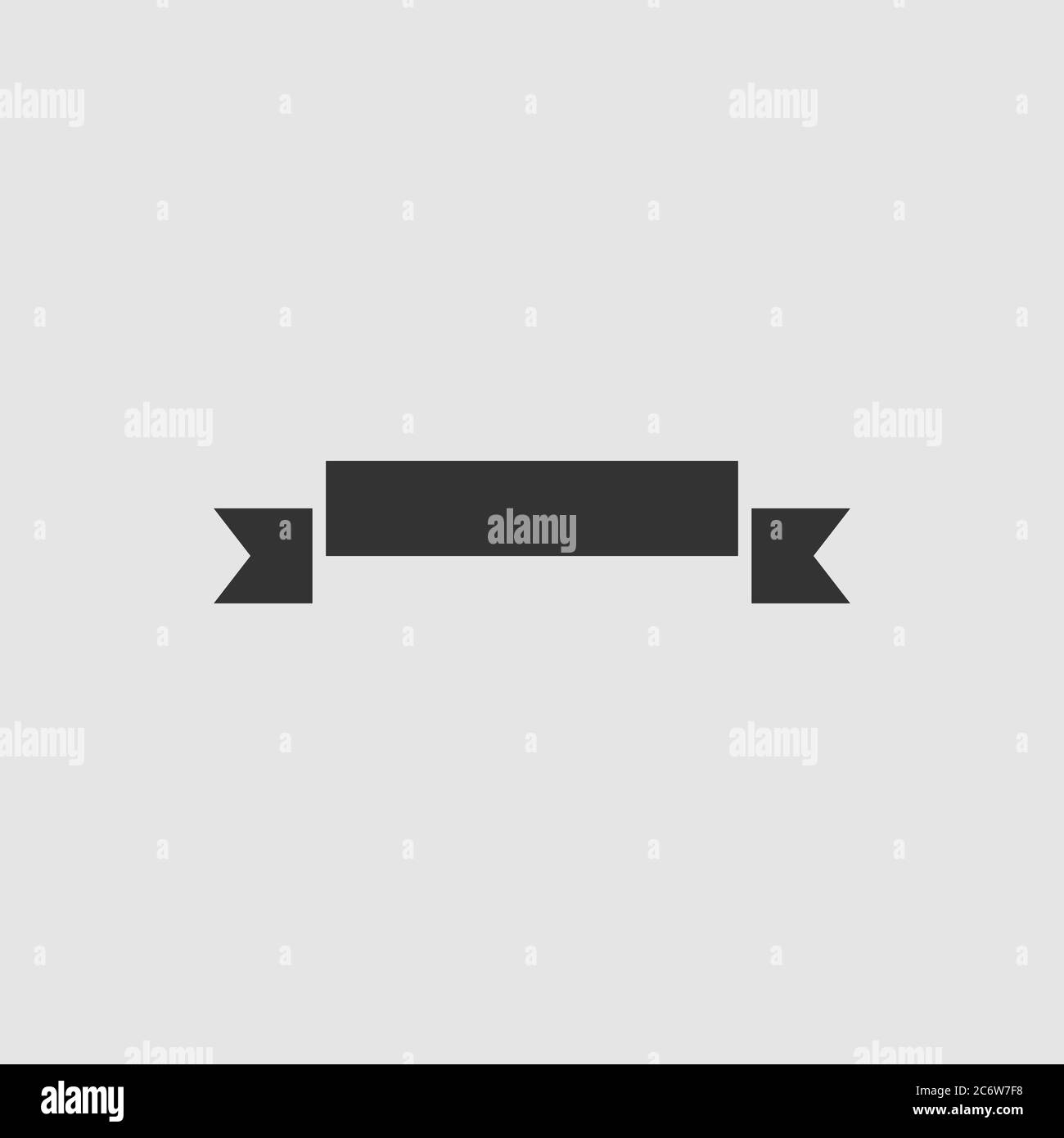 Celebration curved ribbon icon flat. Black pictogram on grey background ...