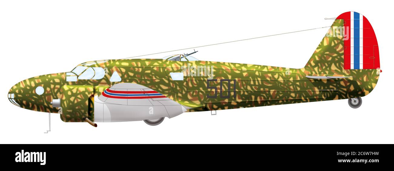 Caproni Ca.310 Libeccio (No. 501) of the Bomber wing (Bombevingen) of ...