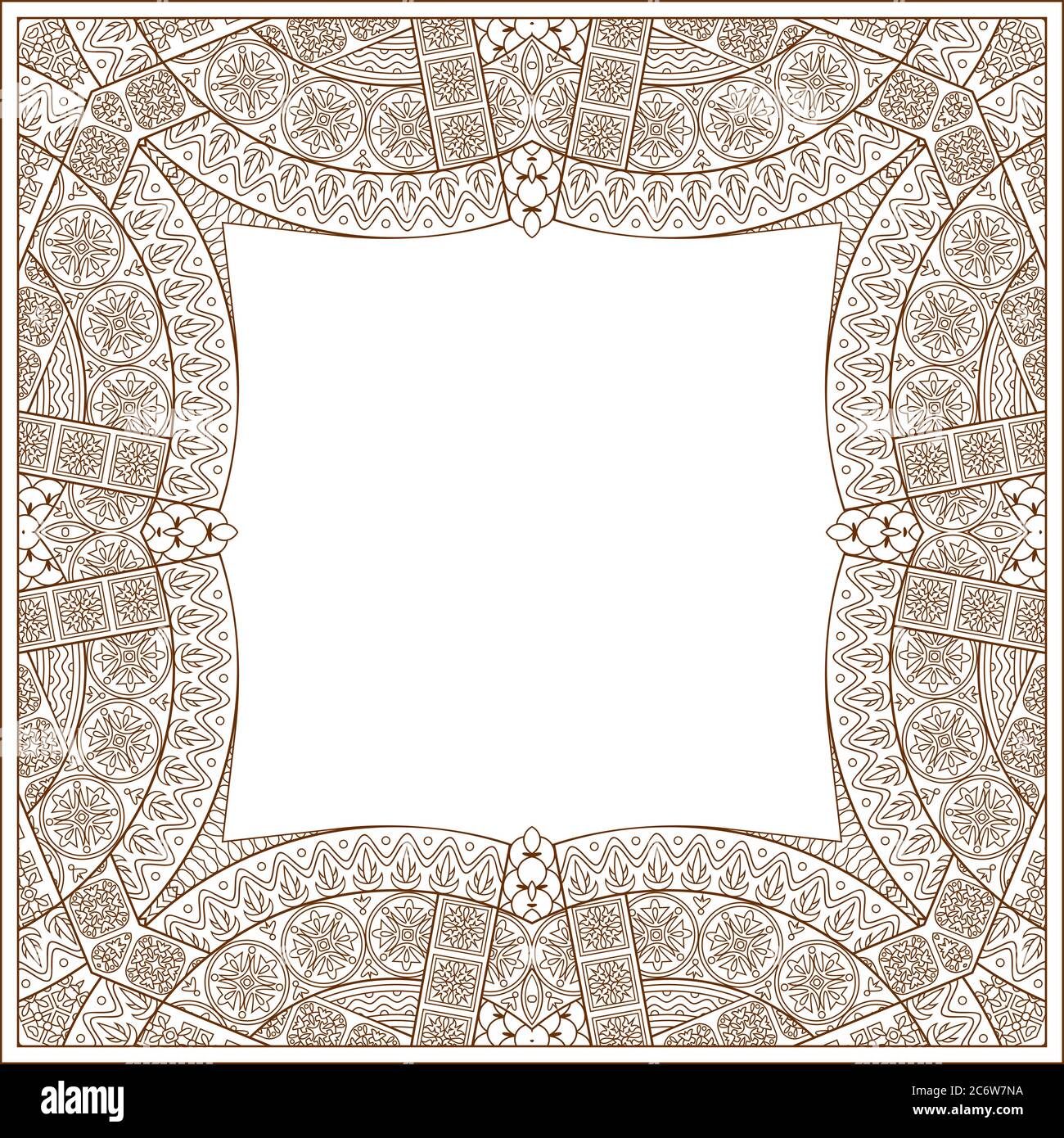 Vector abstract ornamental outline ethnic frame Stock Vector Image ...