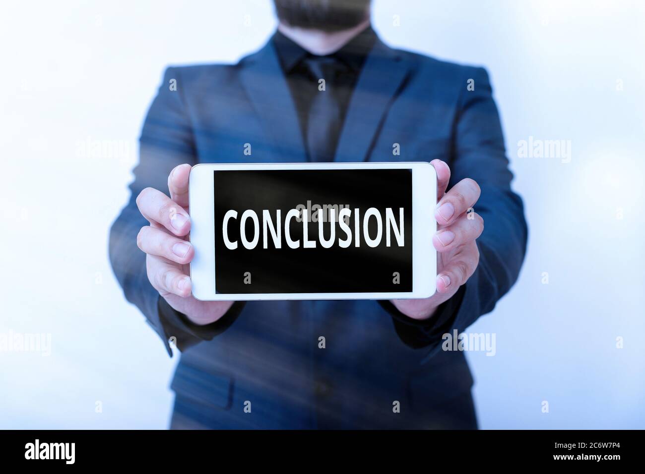 Text sign showing Conclusion. Business photo showcasing used at the end ...