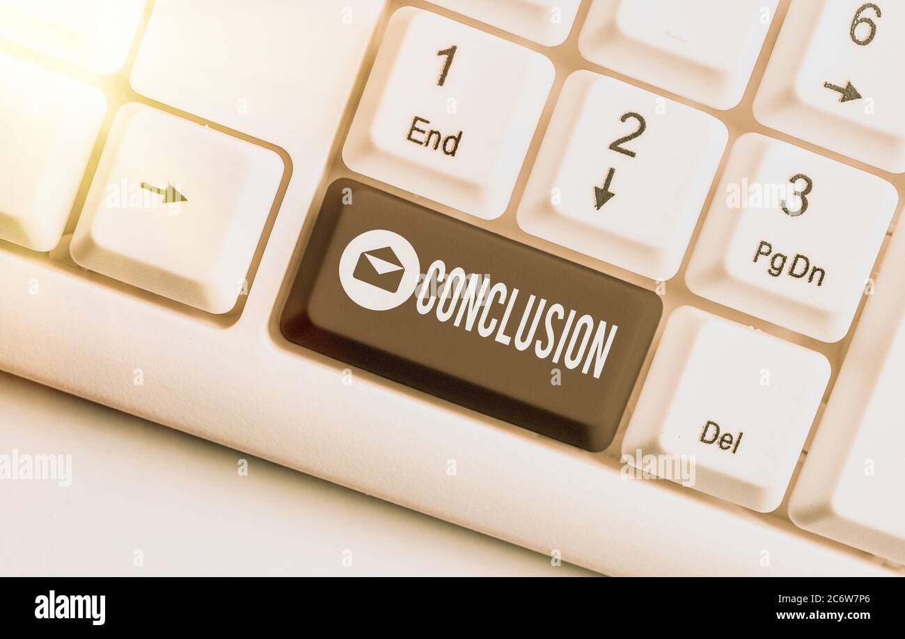 Word writing text Conclusion. Business photo showcasing used at the end ...