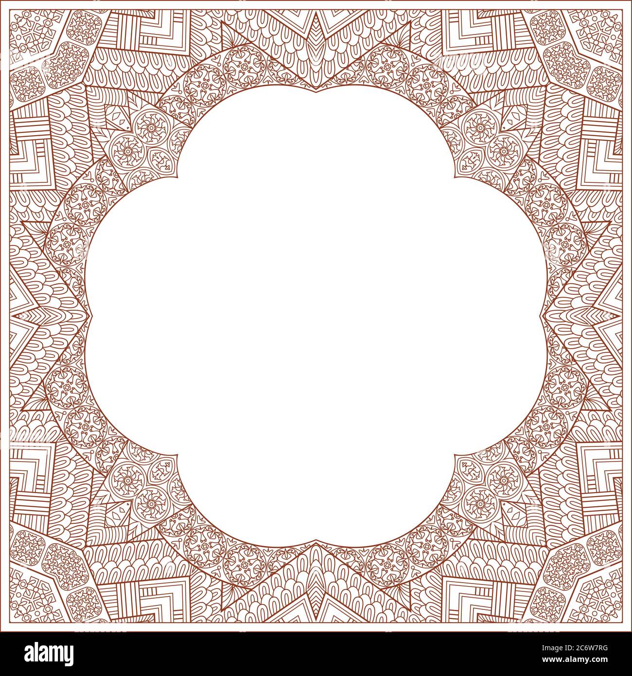 Vector abstract ornamental outline ethnic frame Stock Vector Image ...