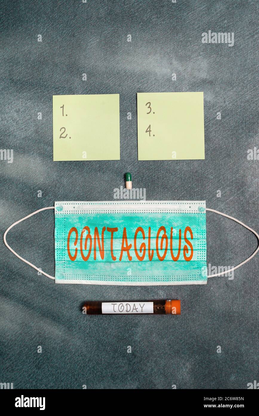 Conceptual hand writing showing Contagious. Concept meaning ...