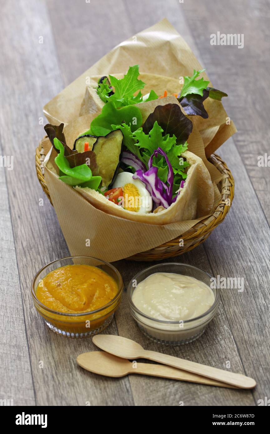 sabich: israeli pita sandwich with fried eggplant, hard boiled egg ...