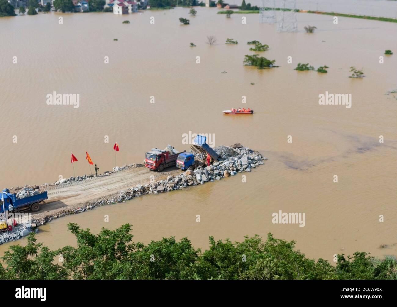Poyang. 12th July, 2020. Aerial photo taken on July 12, 2020 shows the ...