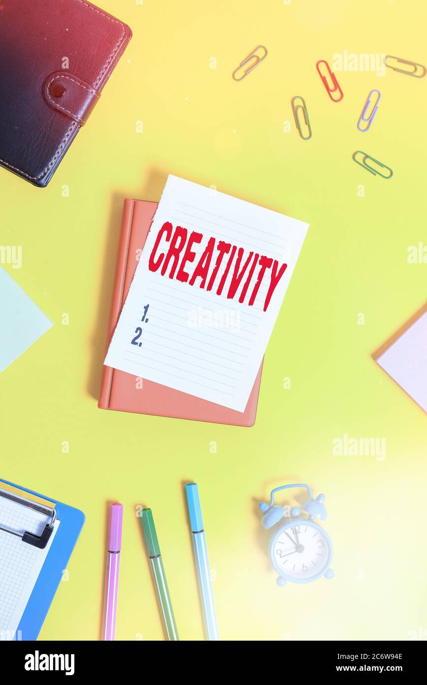 Conceptual hand writing showing Creativity. Concept meaning the ...