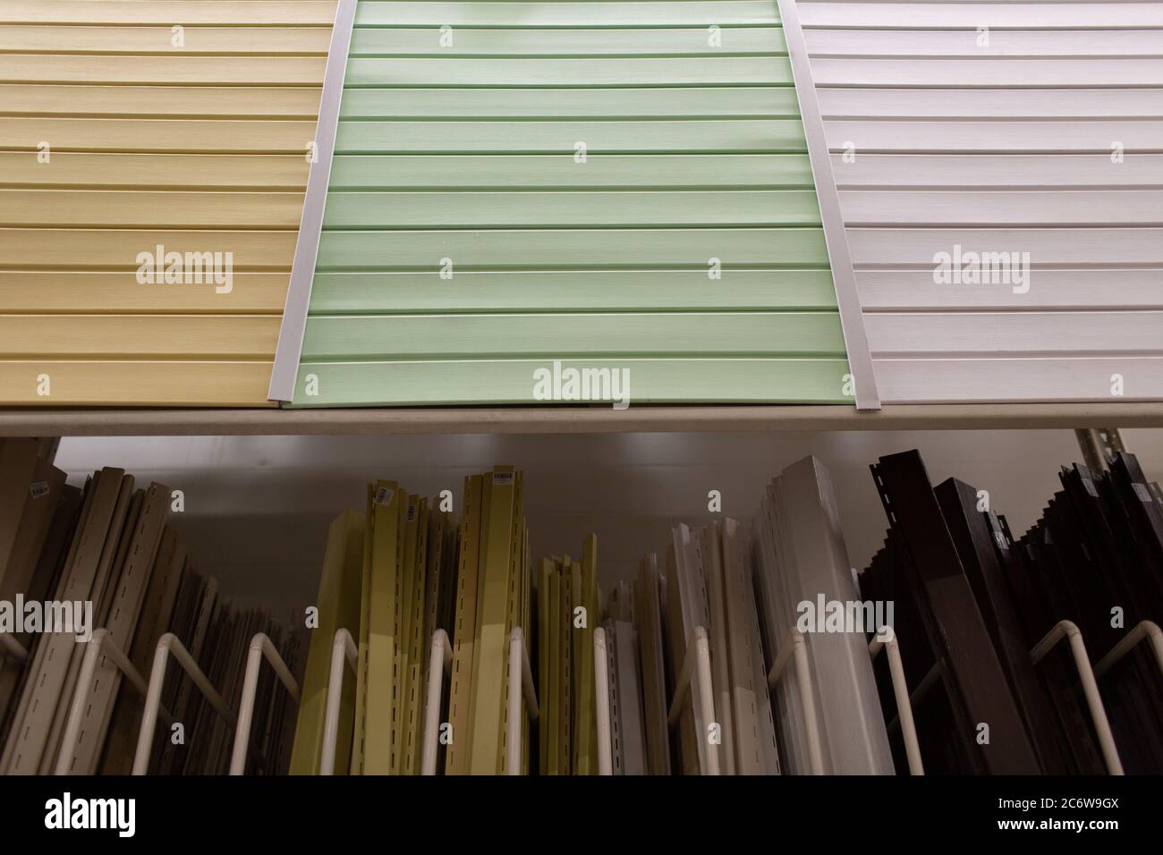 Siding multi-colored pallet row set rack ready for construction on ...