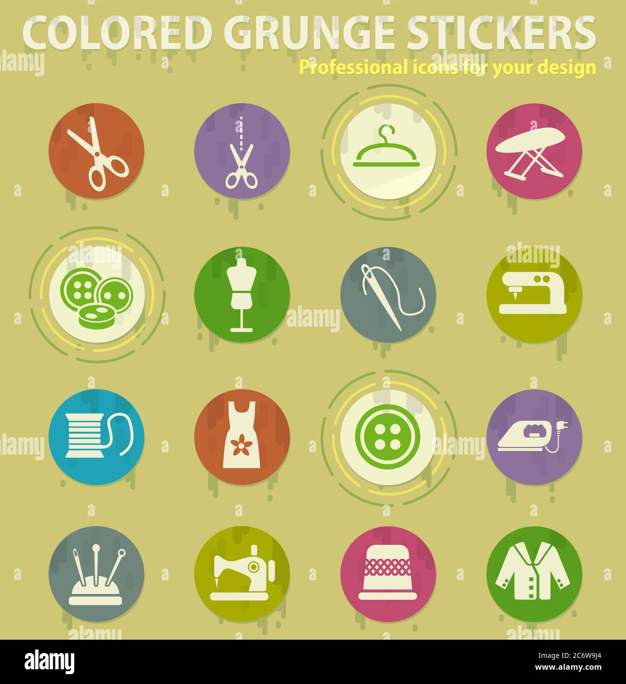 tailoring icon set Stock Vector Image & Art - Alamy