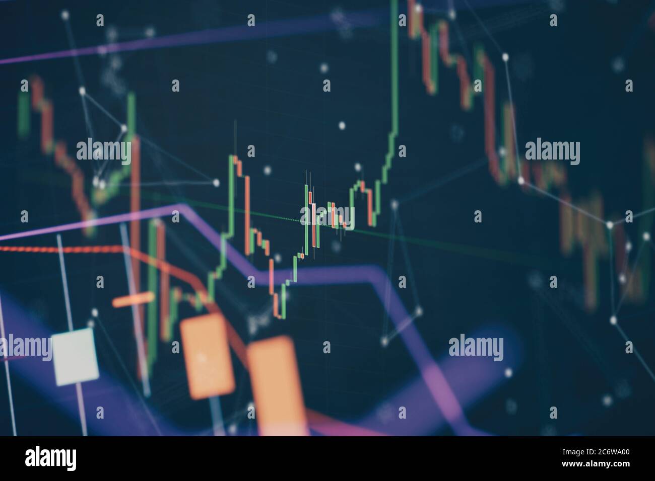 Fundamental and technical analysis concept. Abstract financial trading ...