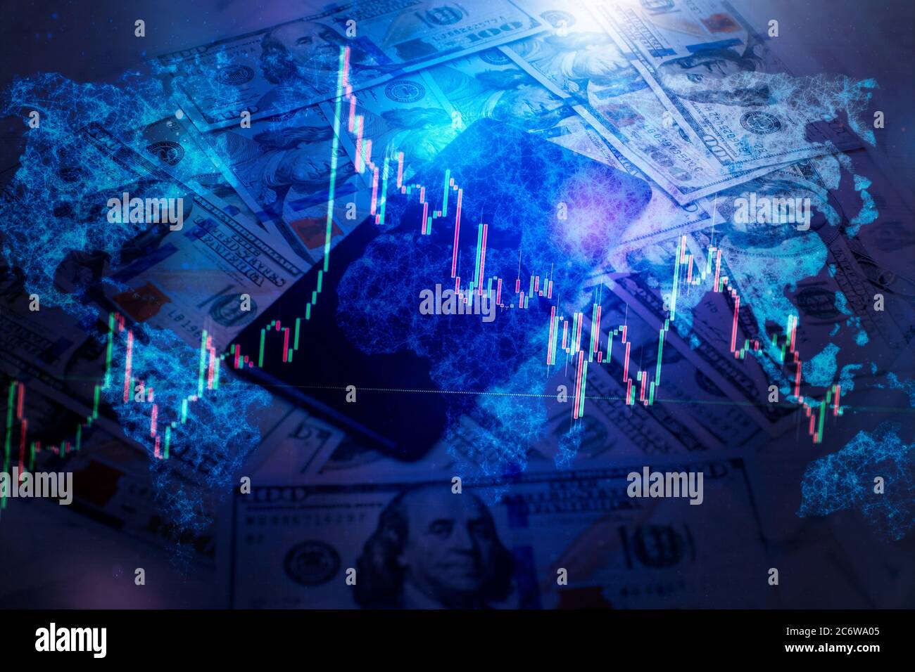 Fundamental and technical analysis concept. Abstract financial trading ...