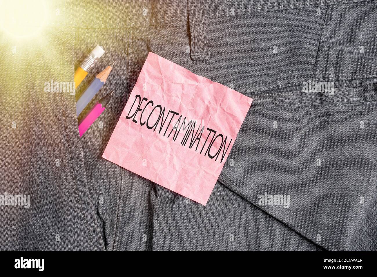 Text sign showing Decontamination. Business photo text neutralizing ...