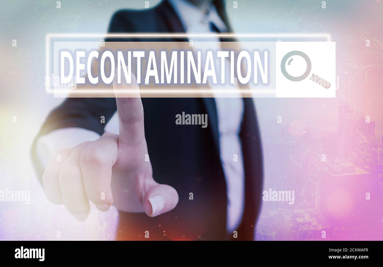 Text sign showing Decontamination. Business photo showcasing ...