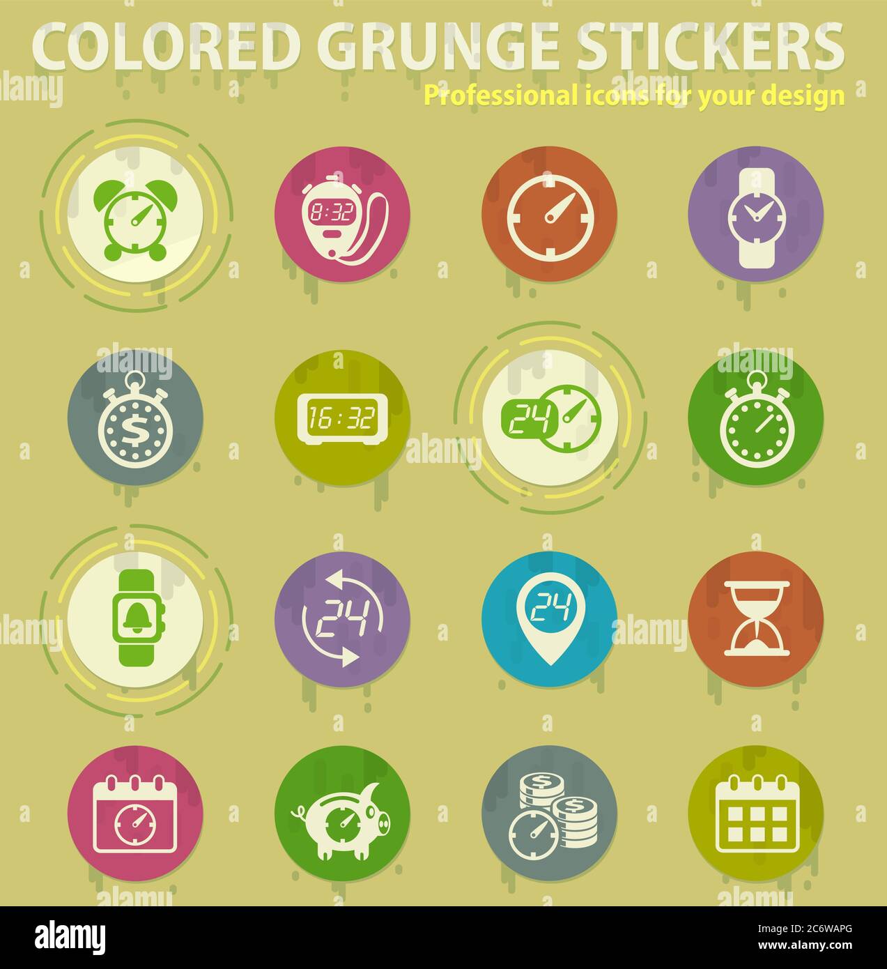 time icon set Stock Vector Image & Art - Alamy