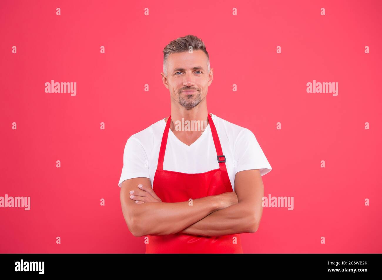 Cook good food at home. Mature barista. Restaurant staff. Hipster ...