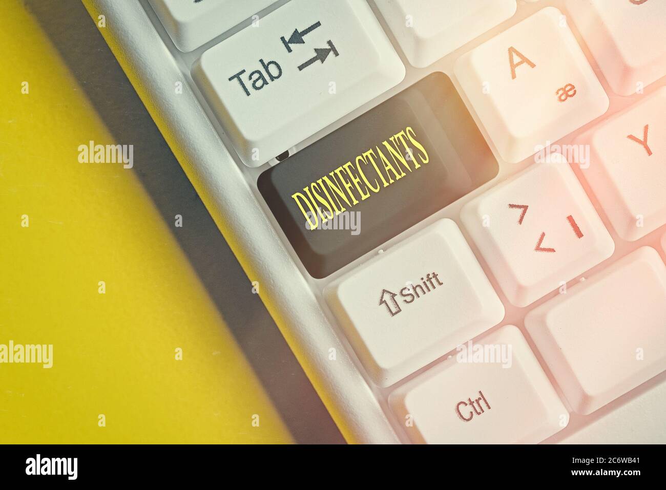 Conceptual hand writing showing Disinfectants. Concept meaning chemical ...