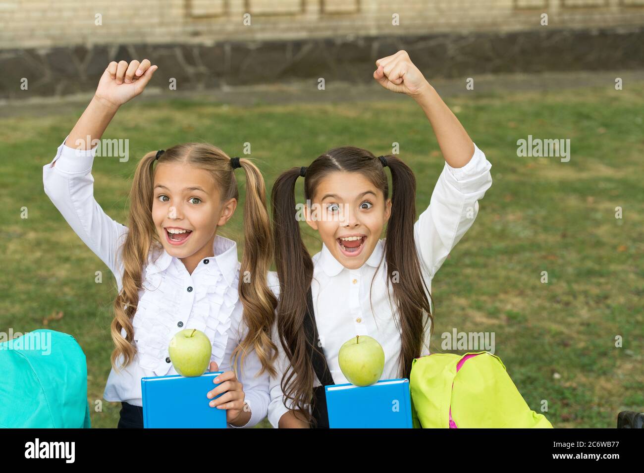 Food knowledge is health power. Happy kids celebrate Knowledge day ...