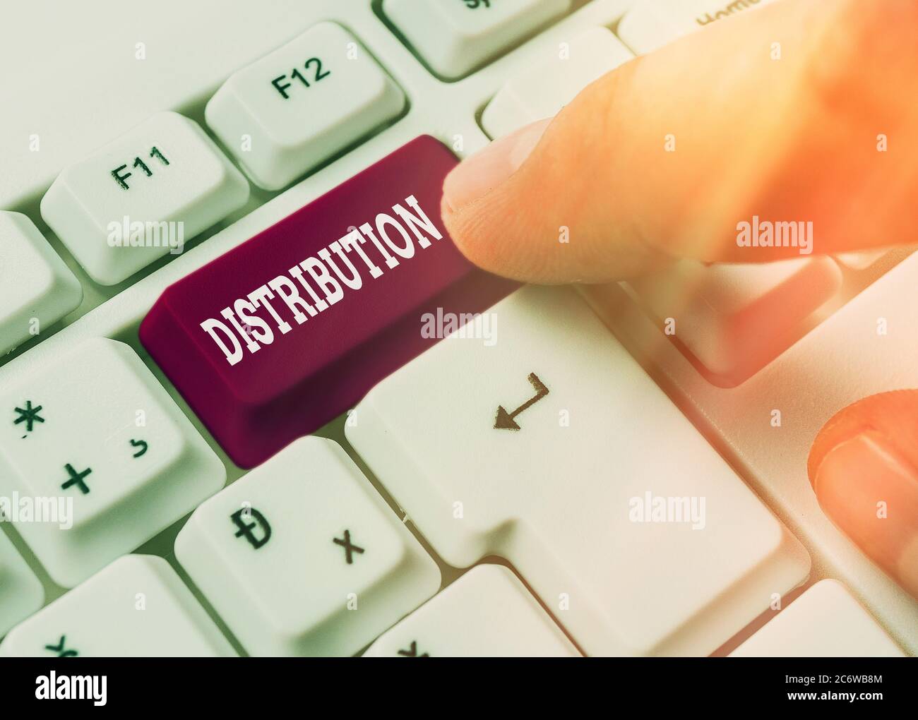 Writing note showing Distribution. Business concept for the behavior of ...