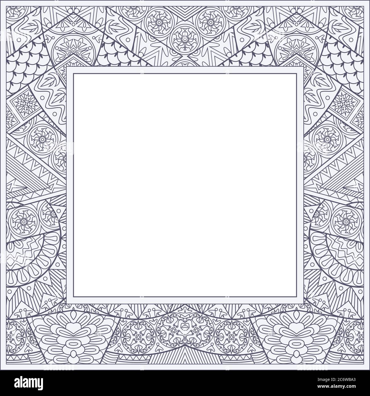 Vector abstract ornamental outline ethnic frame Stock Vector Image ...