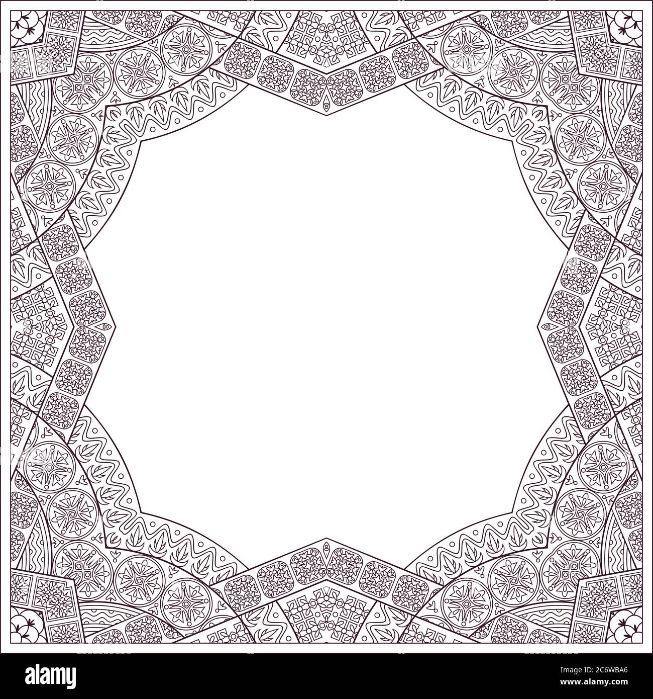 Vector abstract ornamental outline ethnic frame Stock Vector Image ...