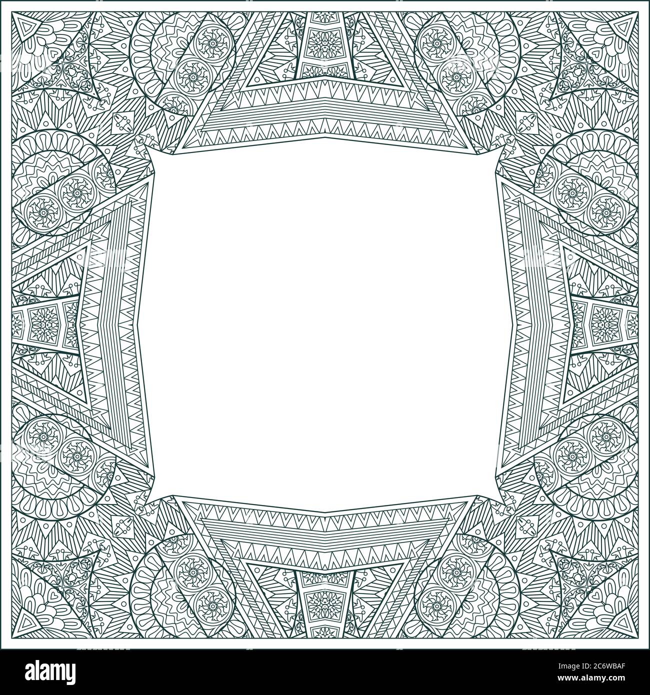 Vector abstract ornamental outline ethnic frame Stock Vector Image ...