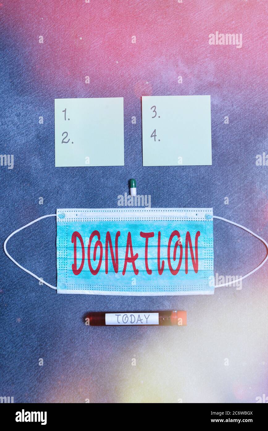 Conceptual hand writing showing Donation. Concept meaning something ...